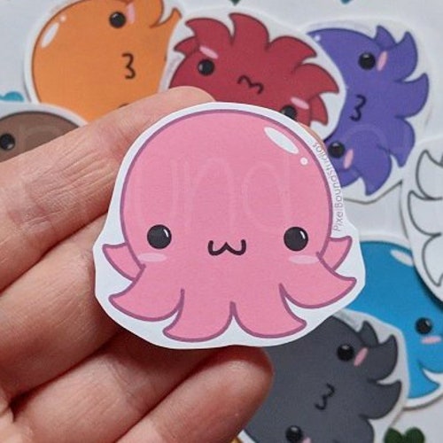 Chibi Octopus Stickers and Magnets - Etsy