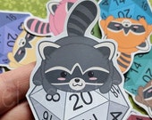 Chibi Raccoon D20 Stickers and Magnets | Etsy