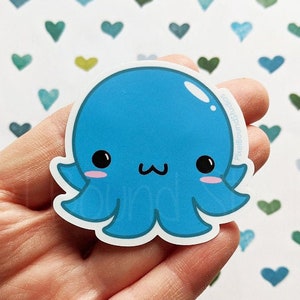 Chibi Cute Octopus Art Vinyl Sticker for Phone, Car, Tablet, Laptop - Etsy