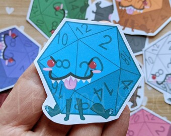 Chibi Raccoon D20 Stickers and Magnets | Etsy