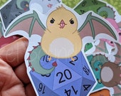 Chibi Cockatrice on D20 Stickers and Magnets | Etsy