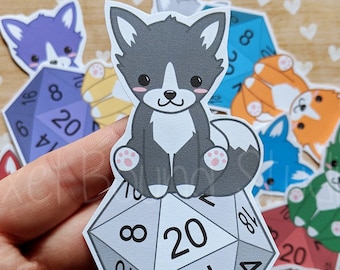 Chibi Raccoon D20 Stickers and Magnets | Etsy