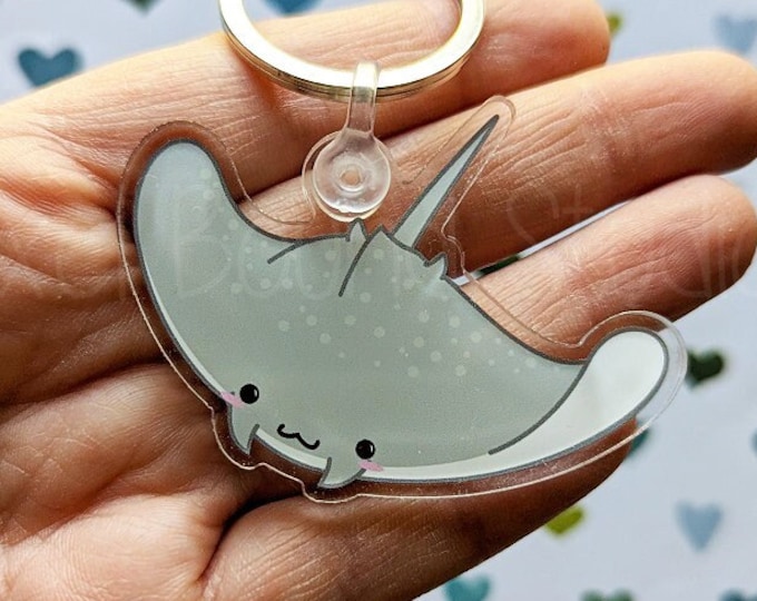 Kawaii Cute Manta Ray Acrylic Keychain - Etsy