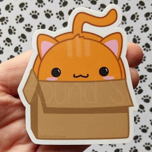Chibi Cute Tabby Cat Vinyl Sticker - Etsy