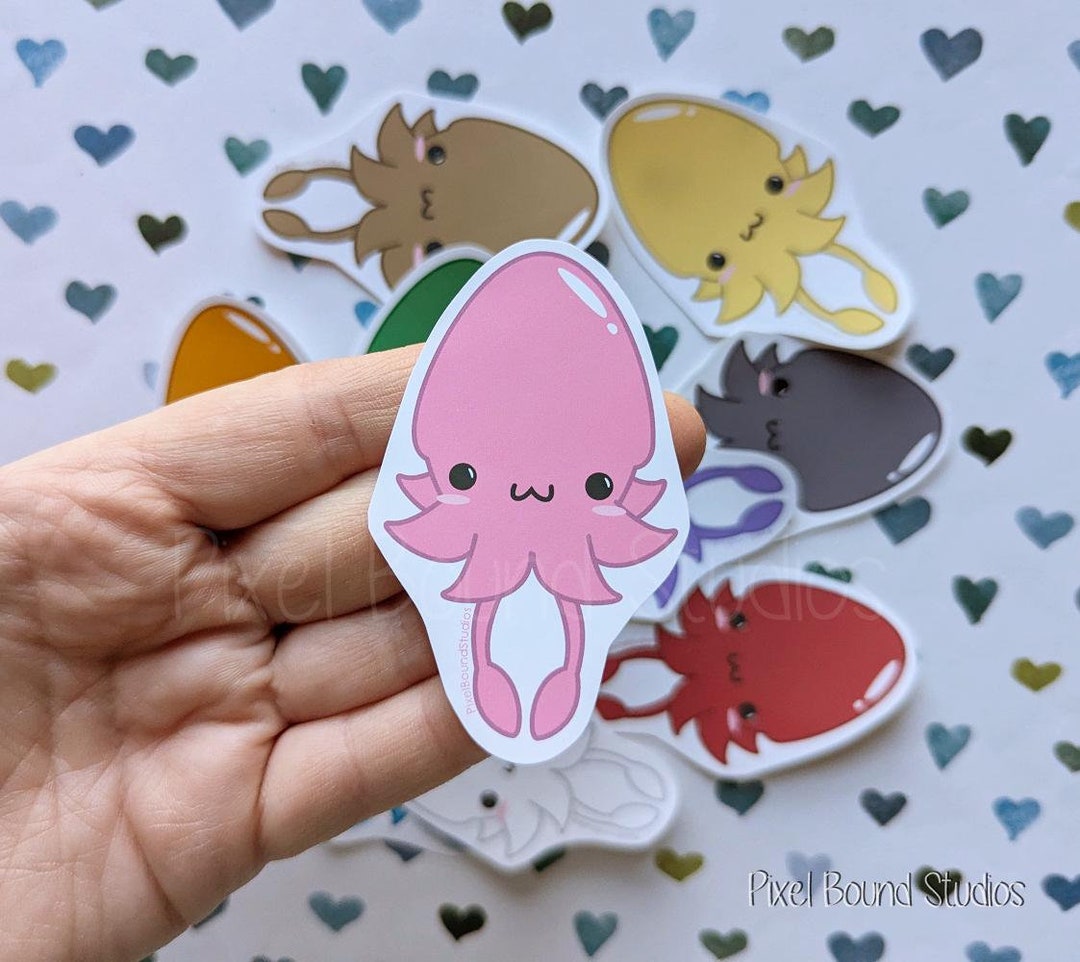 Squid Stickers and Magnets | Customizable Colors - Etsy