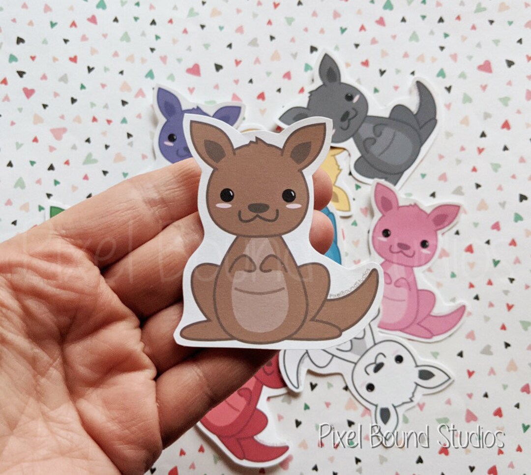 Cute Kawaii Kangaroo Stickers and Magnets - Etsy