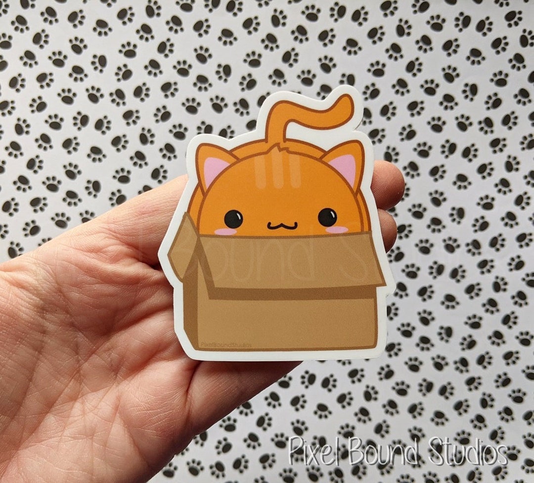 Chibi Cute Tabby Cat Vinyl Sticker - Etsy