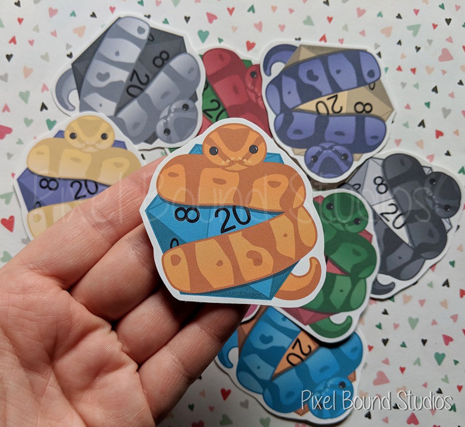 Chibi Ball Python D20 Stickers and Magnets | Etsy