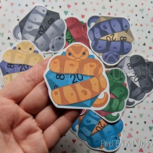Chibi Ball Python D20 Stickers and Magnets - Etsy