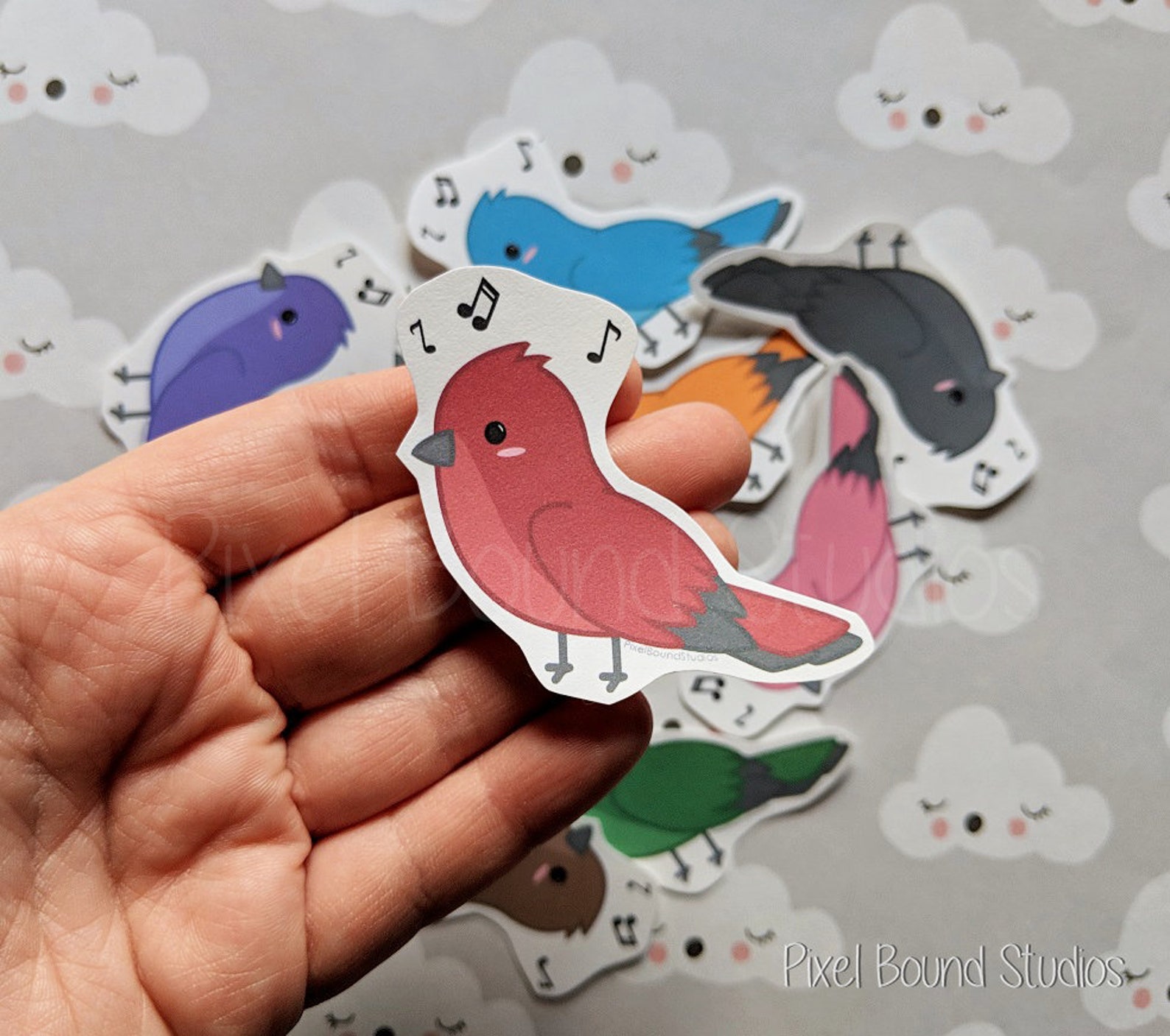 Chibi Songbird Stickers and Magnets | Etsy