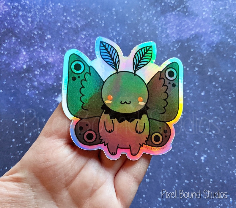 Chibi Cute Mothman Holographic Vinyl Sticker for Phone Car | Etsy