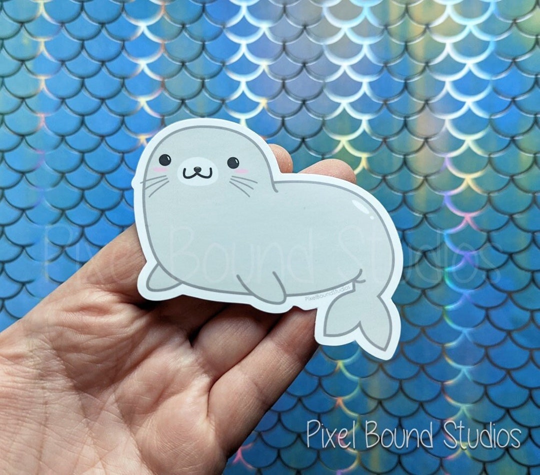 Chibi Cute Seal Vinyl Sticker - Etsy
