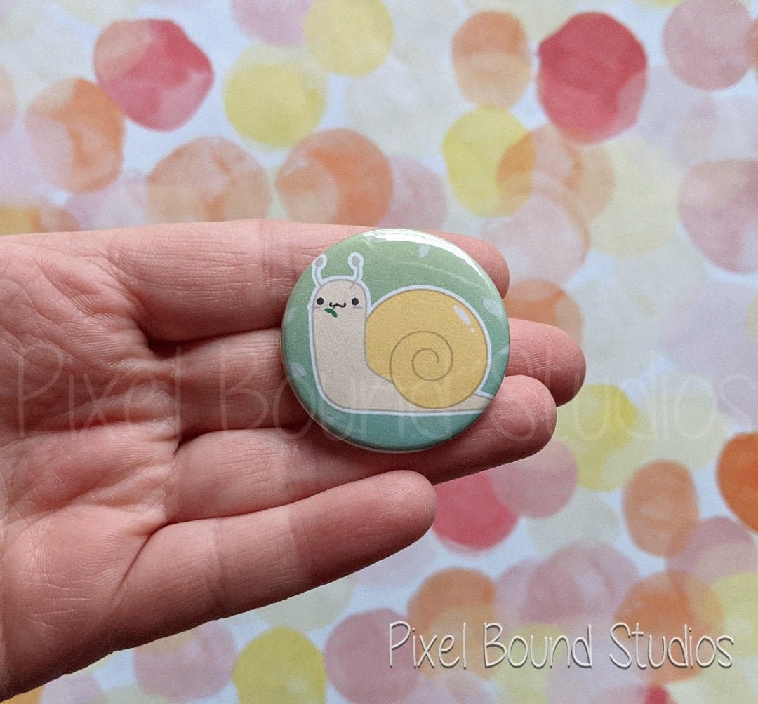 Chibi Cute Baby Snail 1.5 Inch Button - Etsy