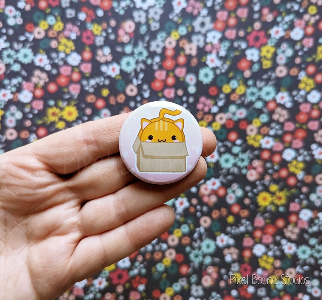 Chibi Tabby Cat, 1.5 Inch Button - Etsy