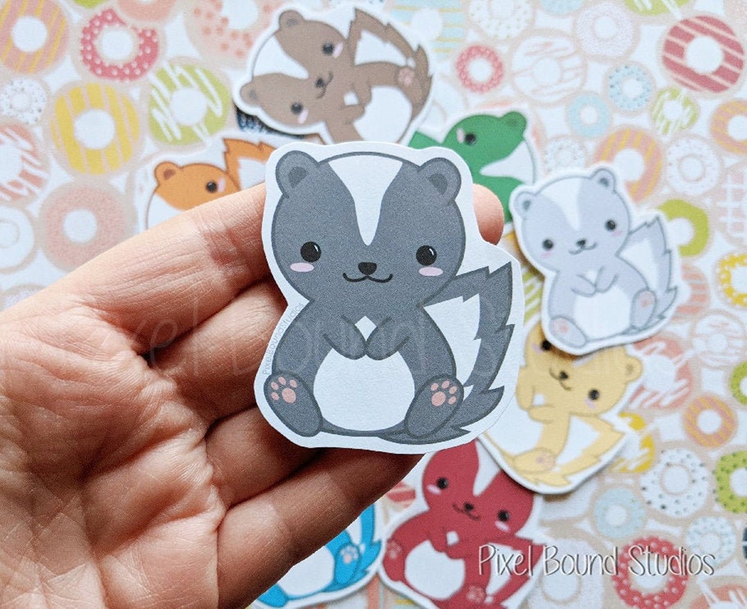 Cute Kawaii Skunk Stickers And Magnets Etsy