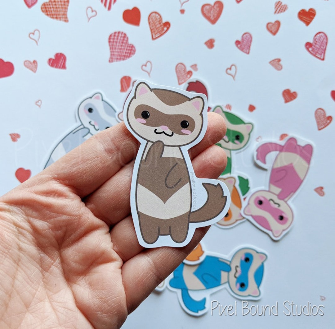 Cute Kawaii Ferret Stickers and Magnets - Etsy