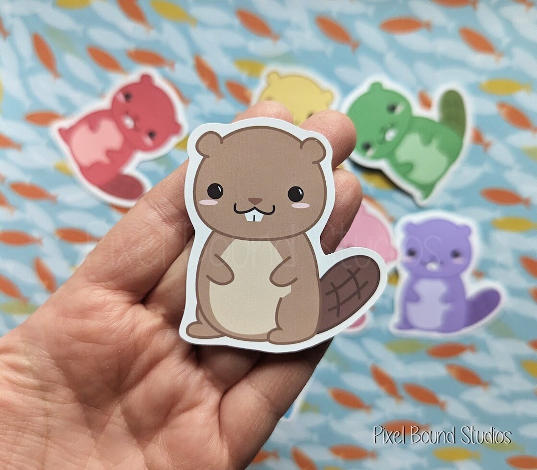 Chibi Cute Beaver Stickers and Magnets - Etsy