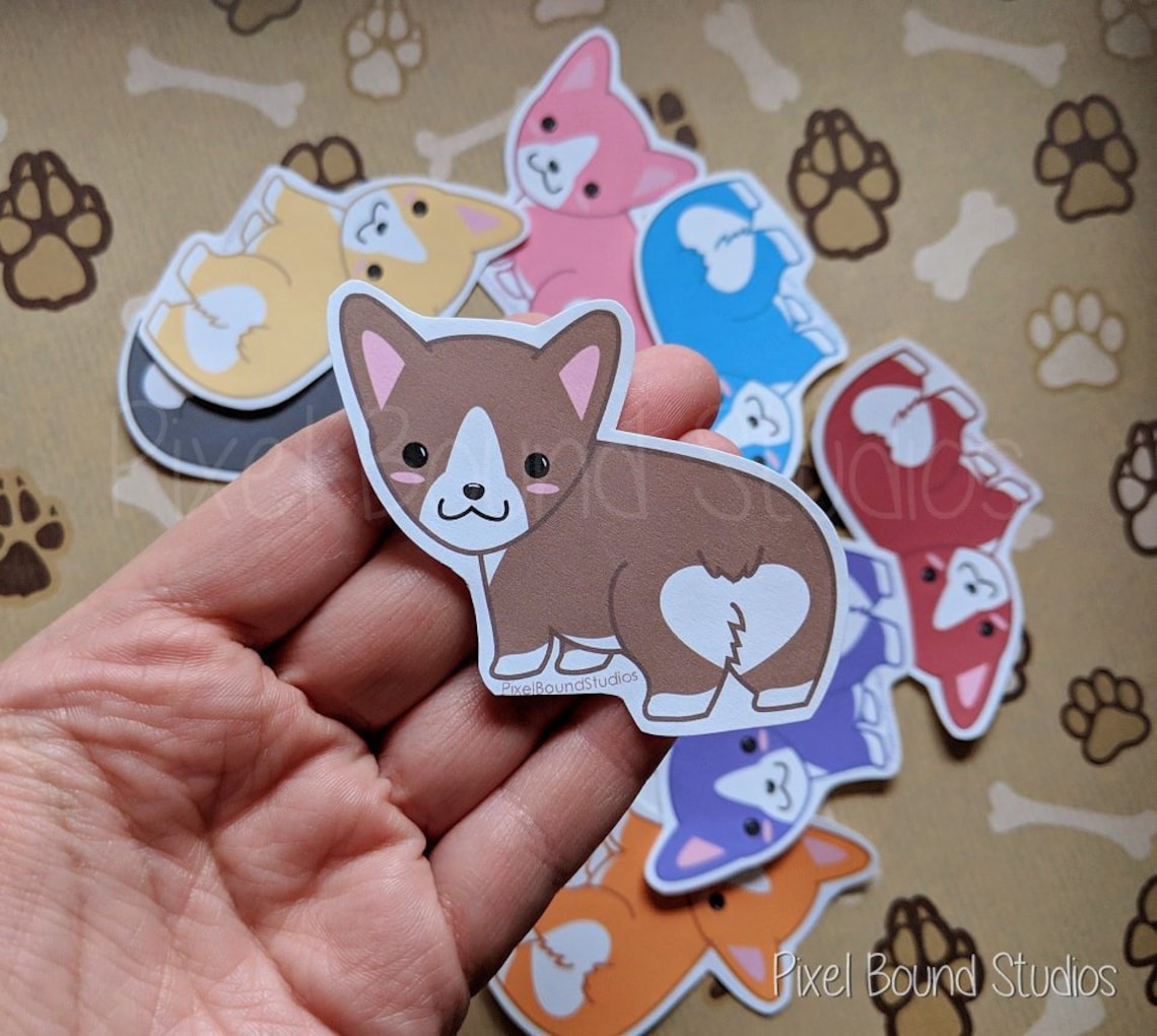 Chibi Corgi Stickers and Magnets | Etsy