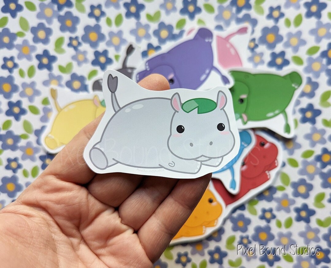 Chibi Hippo Stickers and Magnets - Etsy