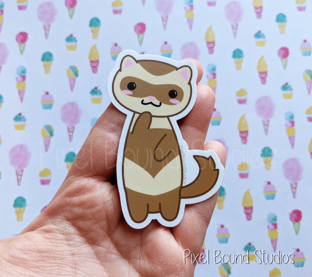 Kawaii Ferret Vinyl Sticker for Phone, Car, Tablet, Laptop - Etsy