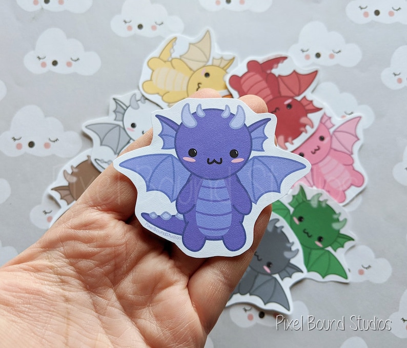 Chibi Dragon Stickers and Magnets - Etsy