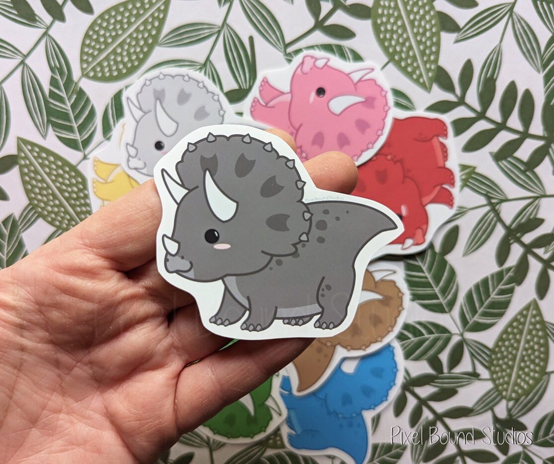 Chibi Triceratops Stickers and Magnets - Etsy