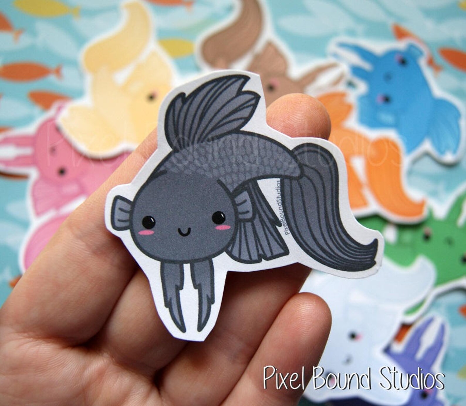 Chibi Veiltail Betta Stickers and Magnets - Etsy