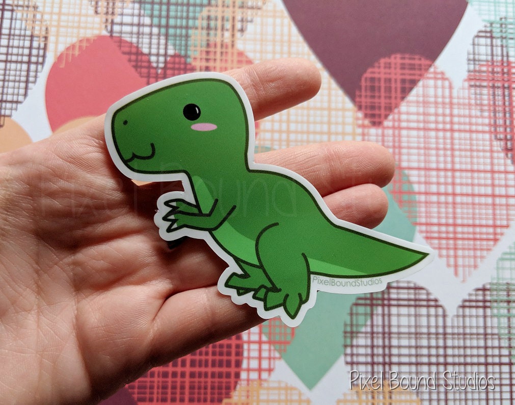 Chibi Cute T-rex Baby Dinosaur Vinyl Sticker for Phone Car | Etsy