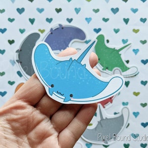 Cute Kawaii Manta Ray Stickers and Magnets - Etsy