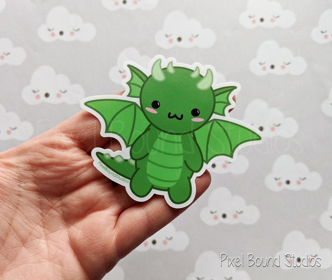 Chibi Cute Dragon Art Vinyl Sticker for Phone, Car, Tablet, Laptop - Etsy