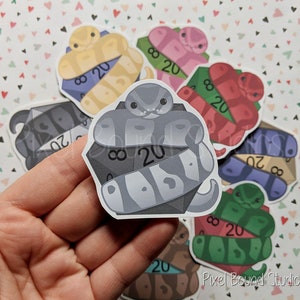 Chibi Ball Python D20 Stickers and Magnets - Etsy