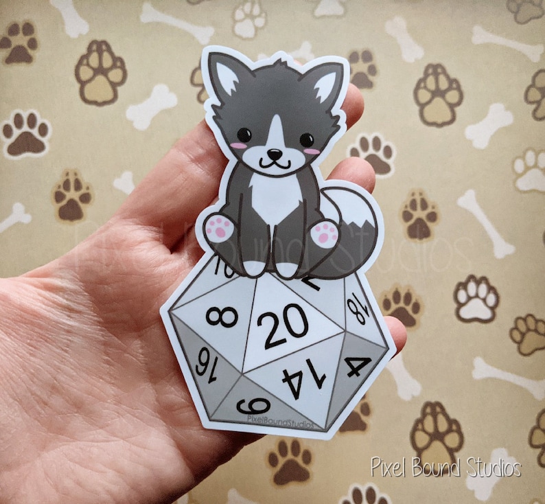 Chibi Cute Wolf D20 Vinyl Sticker for Phone Car Tablet | Etsy