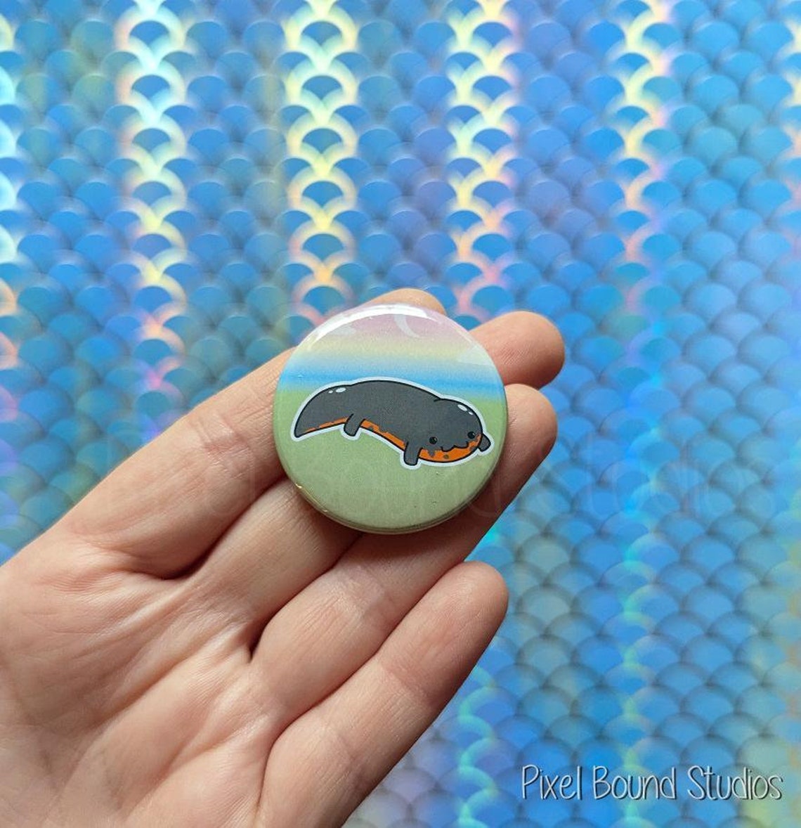 Fire-bellied Newt Pin-back Button - 1.5 Inch - Etsy