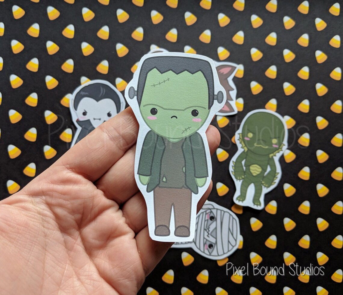 Chibi Halloween Monsters: Dracula Werewolf Mummy - Etsy