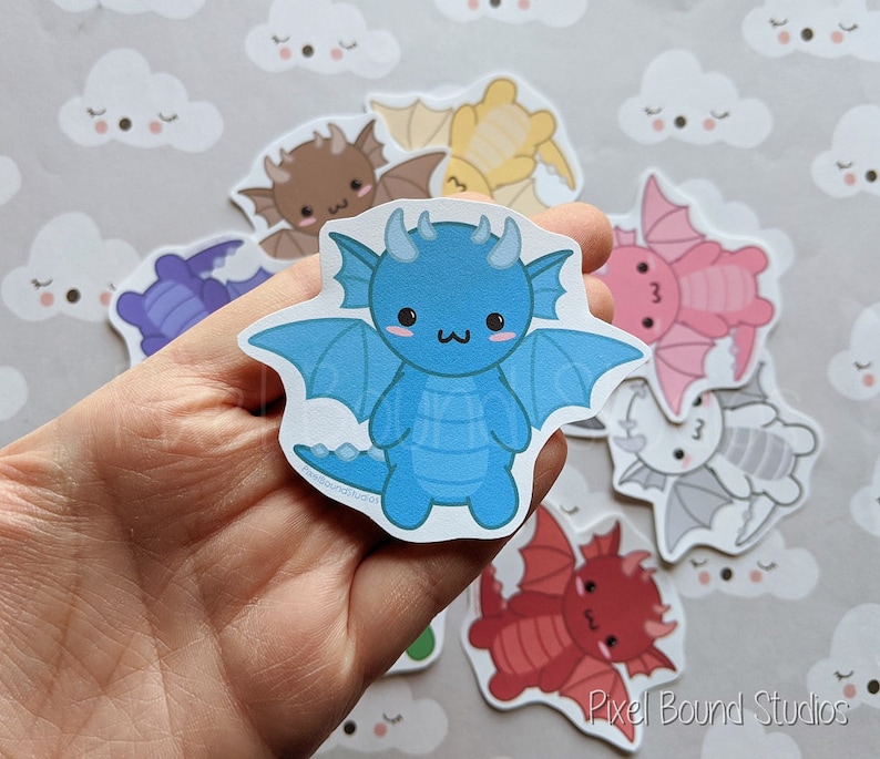 Chibi Dragon Stickers and Magnets - Etsy