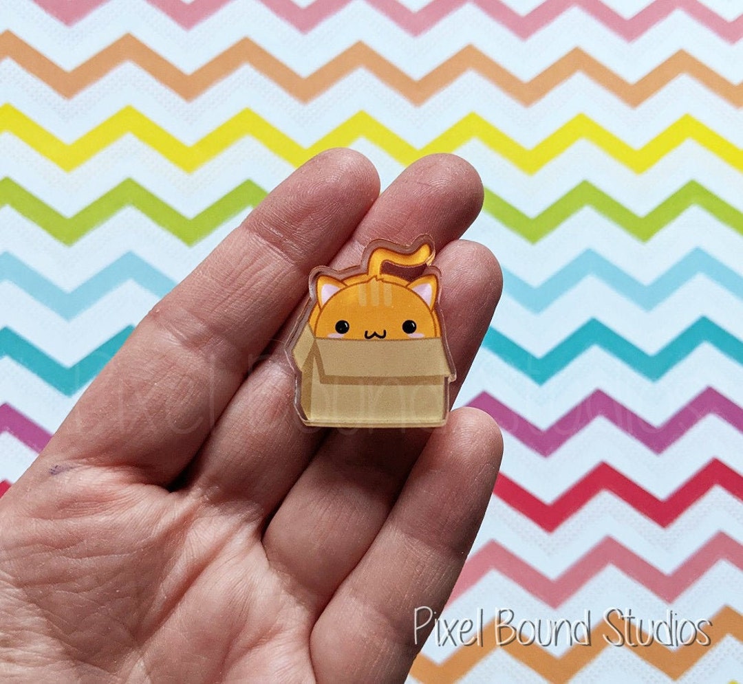Kawaii Cute Tabby Cat Acrylic Pin - Etsy