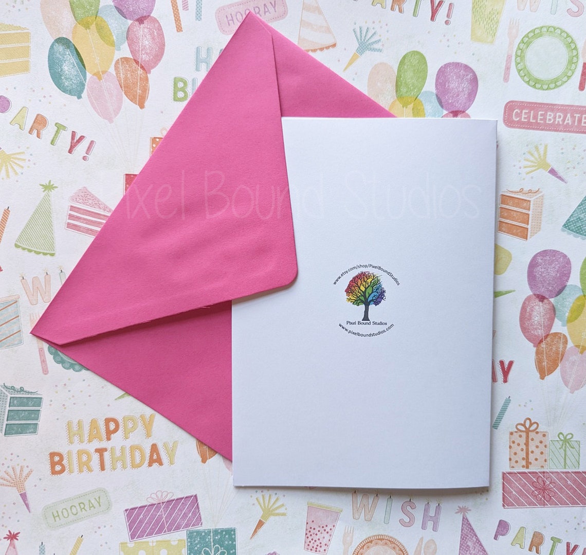 Cute Happy Birthday Chibi Jellyfish With Balloon Birthday Card 5″ X 7 ...