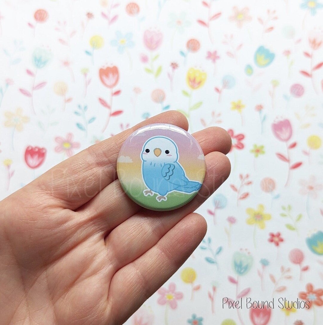 Chibi Cute Parakeet 1.5 Inch Button - Etsy