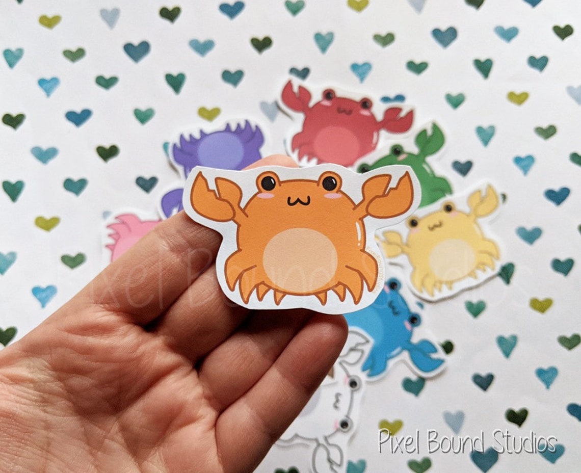 Crab Stickers and Magnets | Customizable Colors - Etsy
