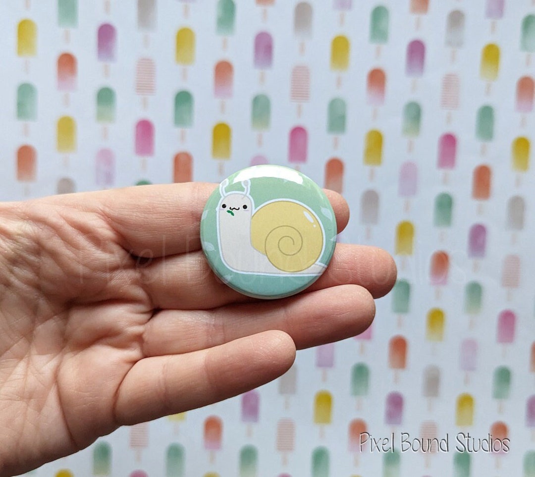 Chibi Cute Baby Snail 1.5 Inch Button - Etsy