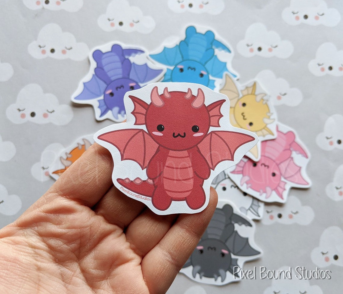 Chibi Dragon Stickers and Magnets - Etsy