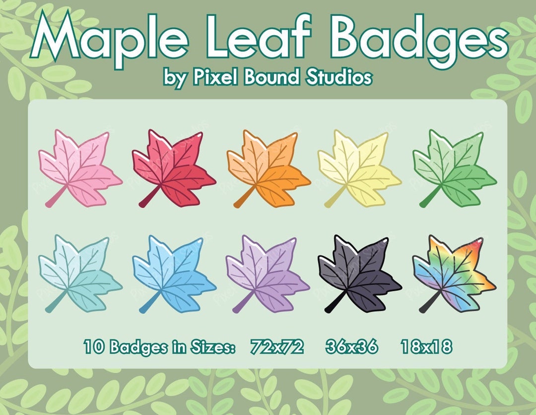 Maple Leaf Twitch Sub Badges | Twitch Bit Badges | Tabletop Emote ...