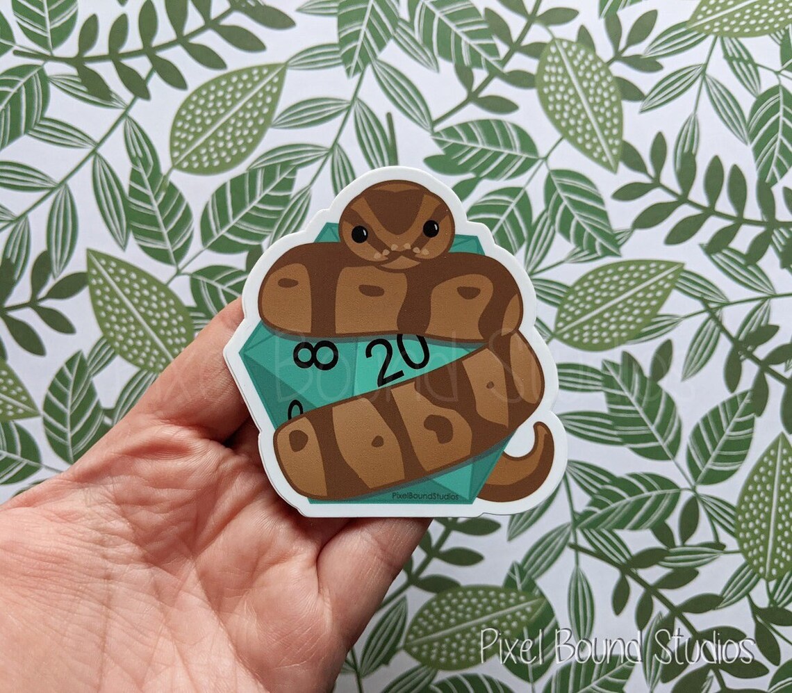 Chibi Cute Ball Python D20 Vinyl Sticker for Phone Car - Etsy