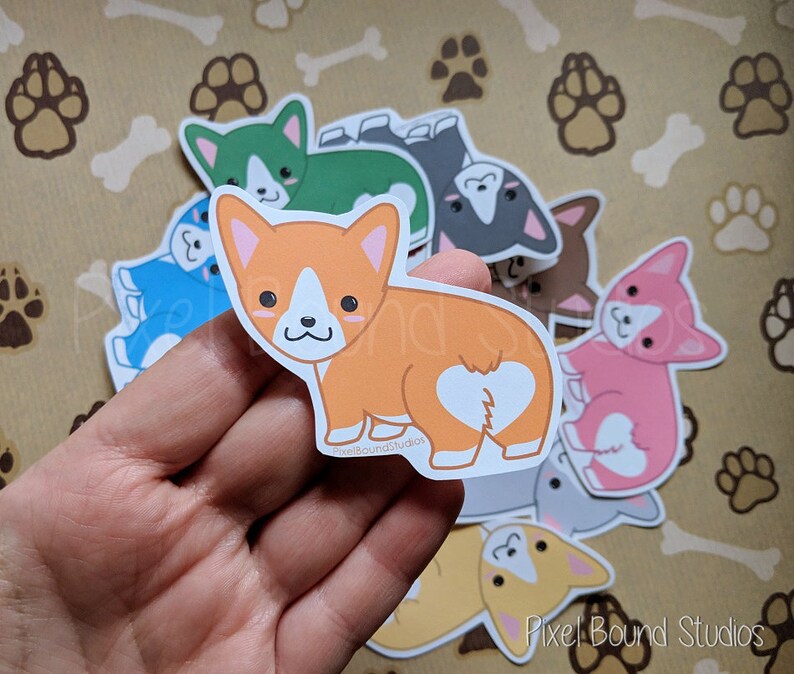 Chibi Corgi Stickers and Magnets | Etsy