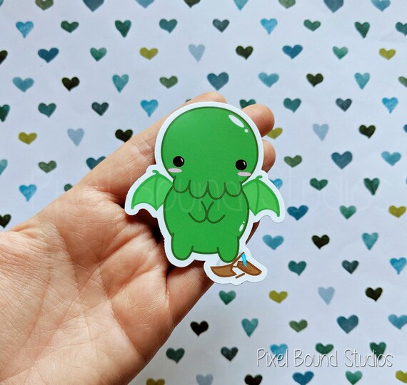 Chibi Cthulhu Vinyl Sticker | Etsy