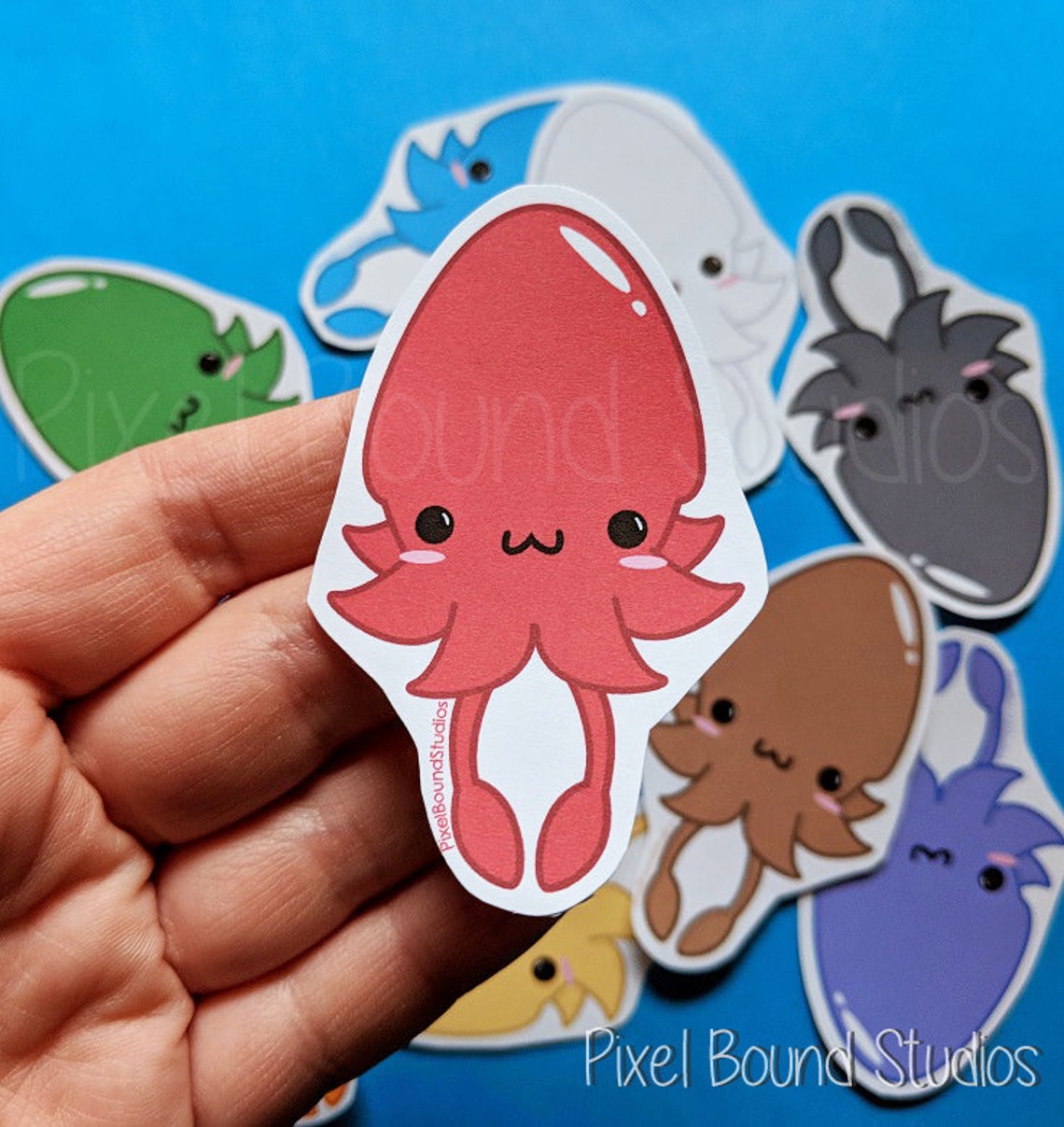 Chibi Squid Stickers and Magnets - Etsy