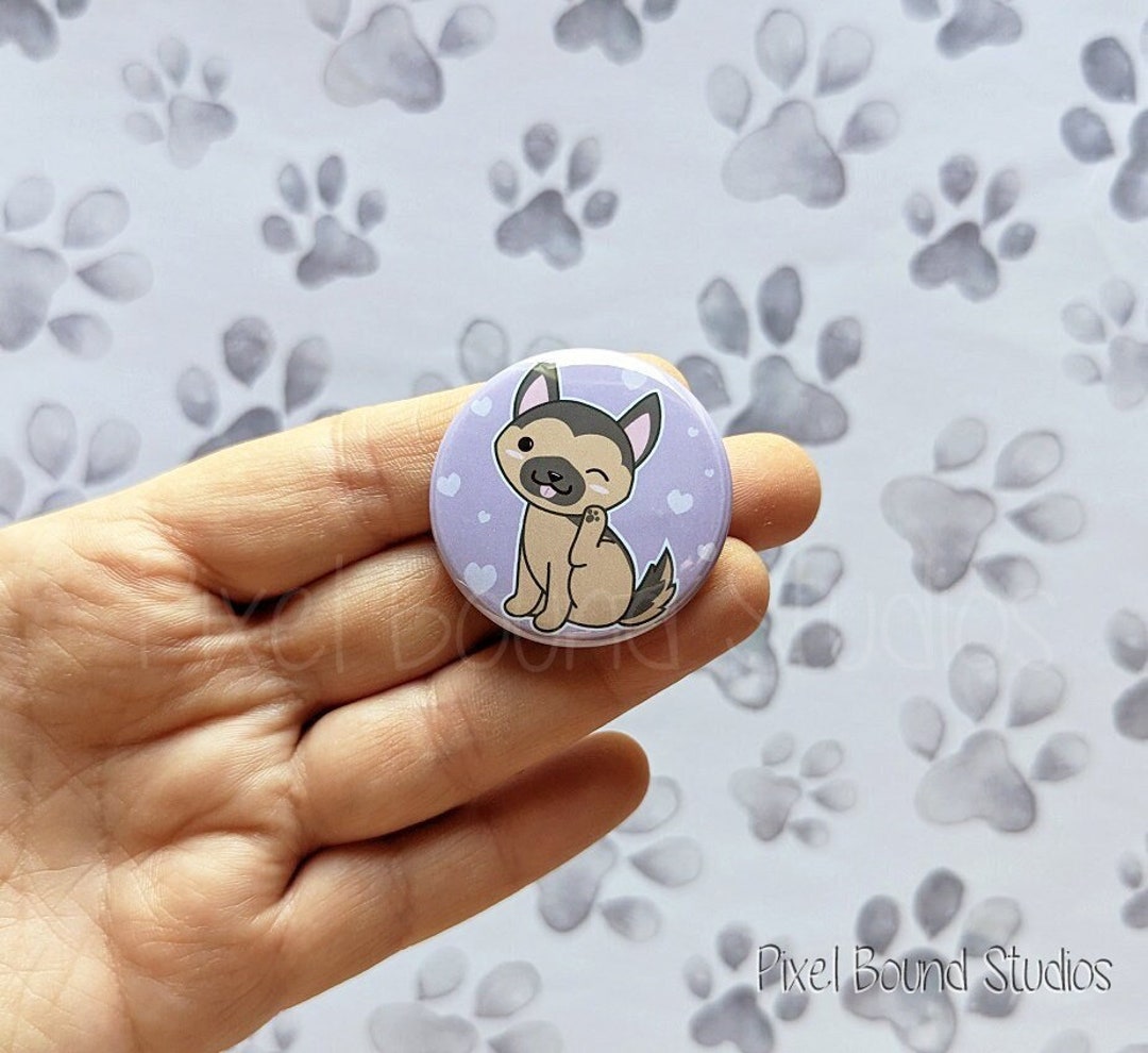 Chibi Cute German Shepherd Dog 1.5 Inch Button - Etsy