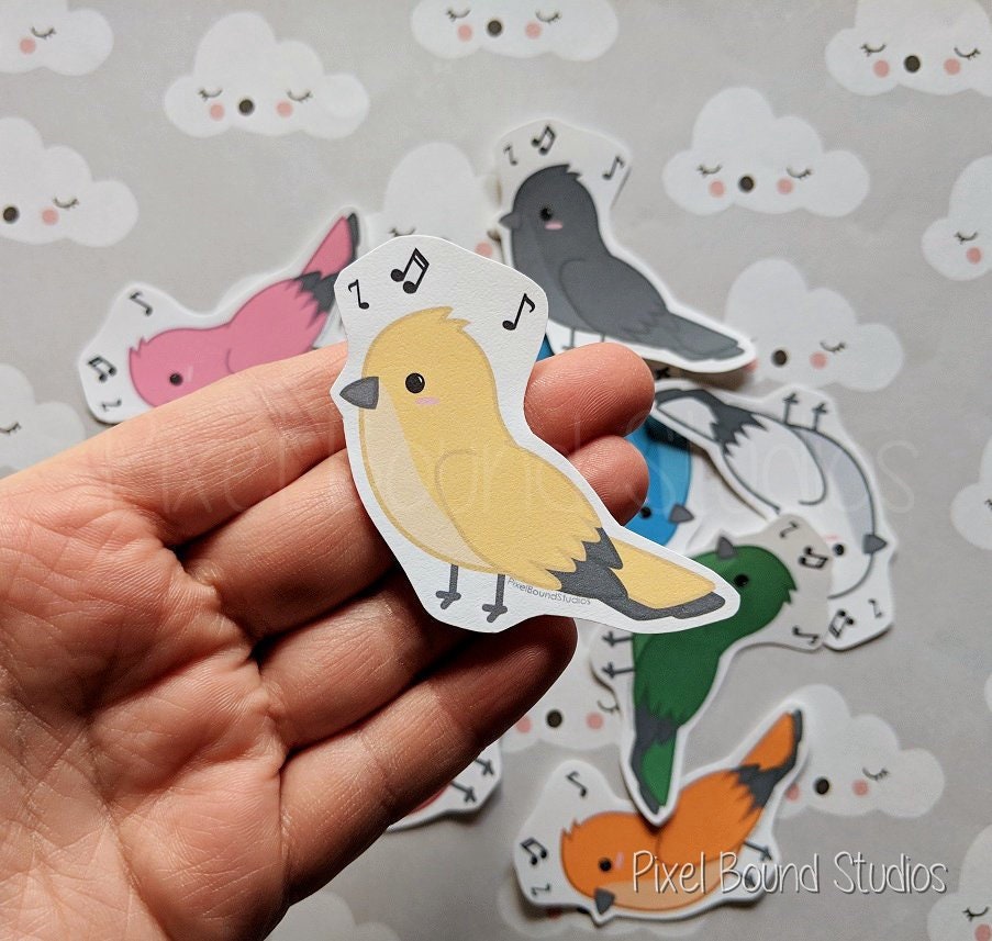 Chibi Songbird Stickers and Magnets | Etsy