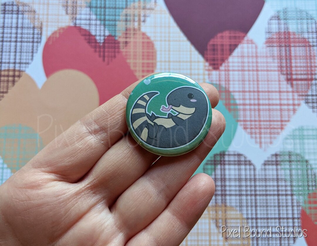Chibi Cute Tegu Art 1.5 Inch Button - Etsy