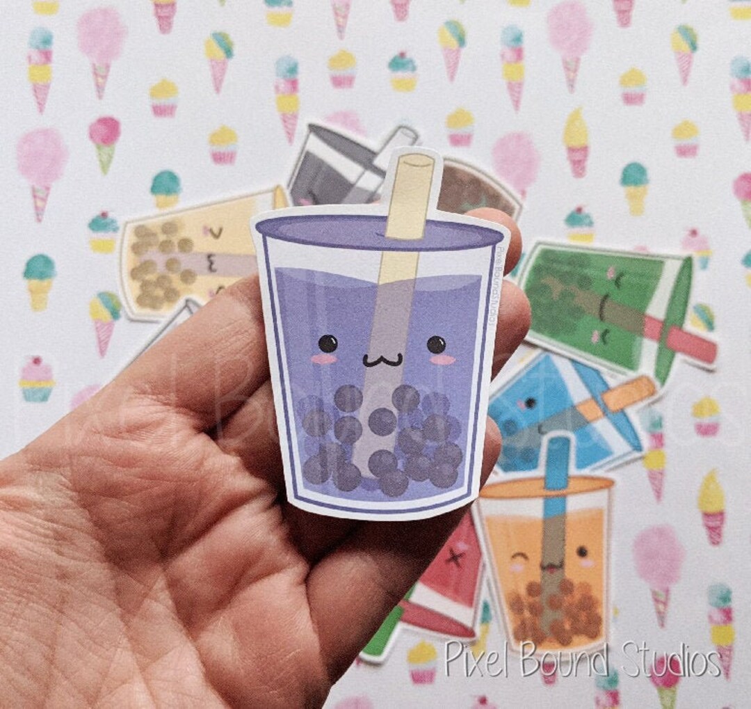 Cute Kawaii Boba Bubble Tea Stickers and Magnets - Etsy